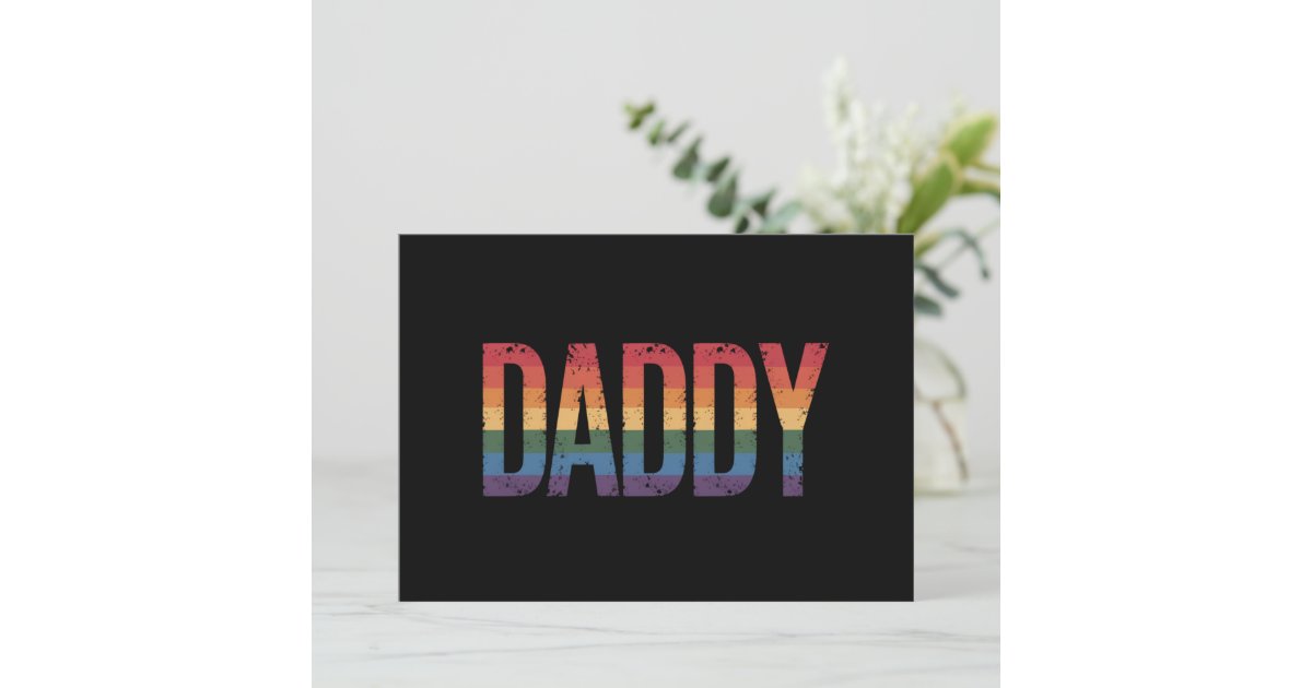 Daddy Gay Pride Month LGBTQ Father's Day Rainbow Invitation | Zazzle