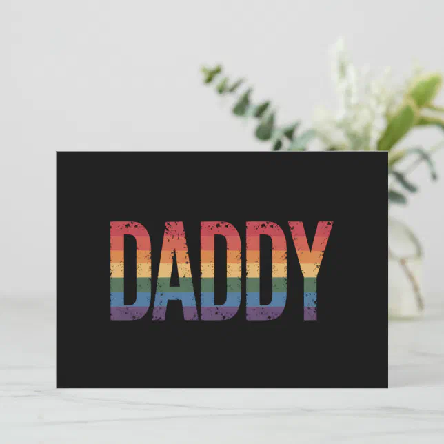 Daddy Gay Pride Month LGBTQ Father's Day Rainbow Invitation | Zazzle