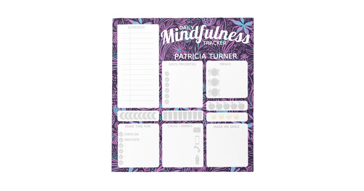Daily Mindfulness habit tracker 5.5" x 6" Notepad | Zazzle