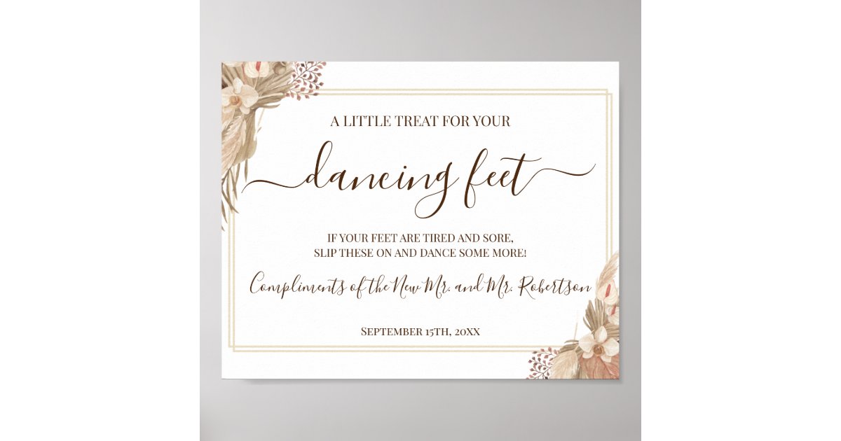 Dancing Feet Flip Flops Wedding Reception Sign | Zazzle
