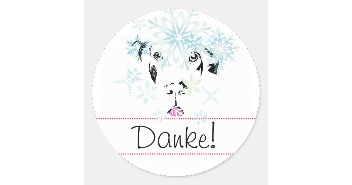 Danke Aufkleber Dogge Classic Round Sticker | Zazzle