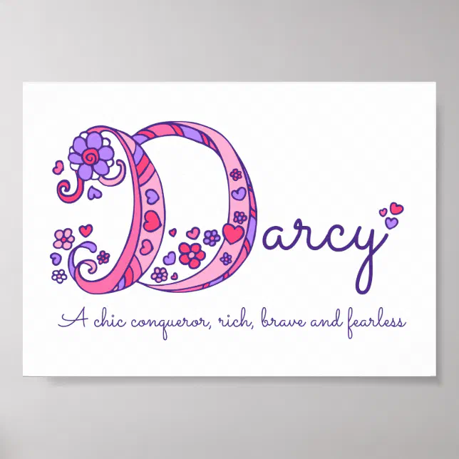 Darcy initial D doodle art name meaning Poster | Zazzle