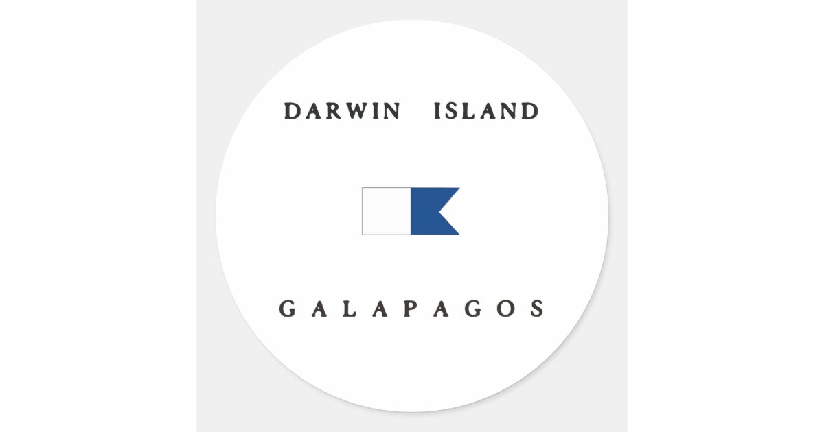Darwin Island Galapagos Alpha Dive Flag Classic Round Sticker | Zazzle
