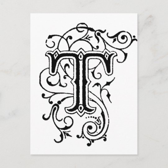 Decorative Letter T Postcard | Zazzle.com.au