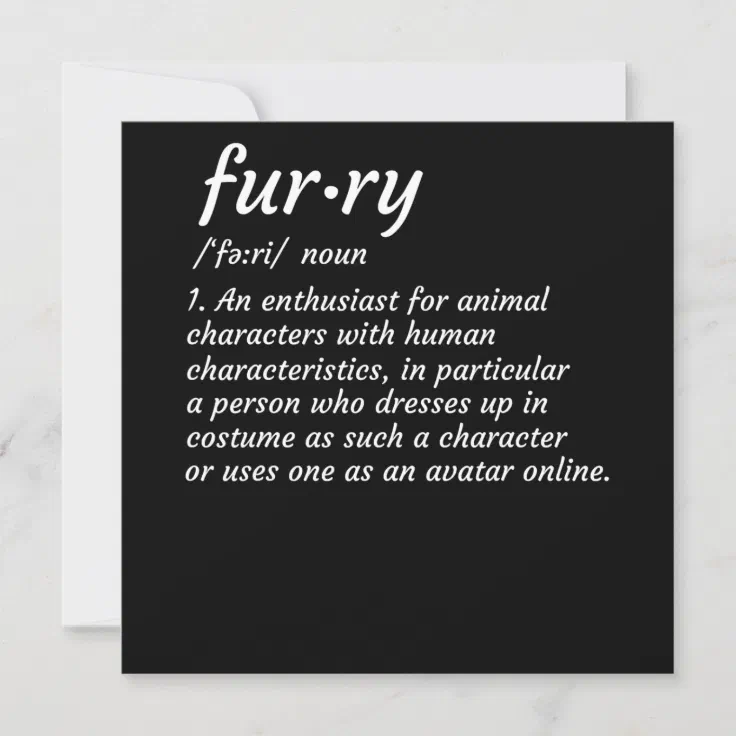 Definition Furry Fandom Furries Design Cosplay Invitation | Zazzle