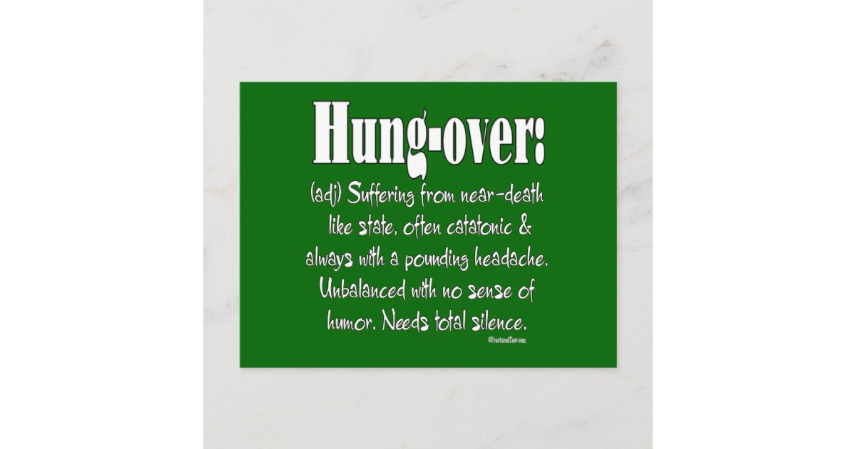 Definition Hung-over Postcard | Zazzle