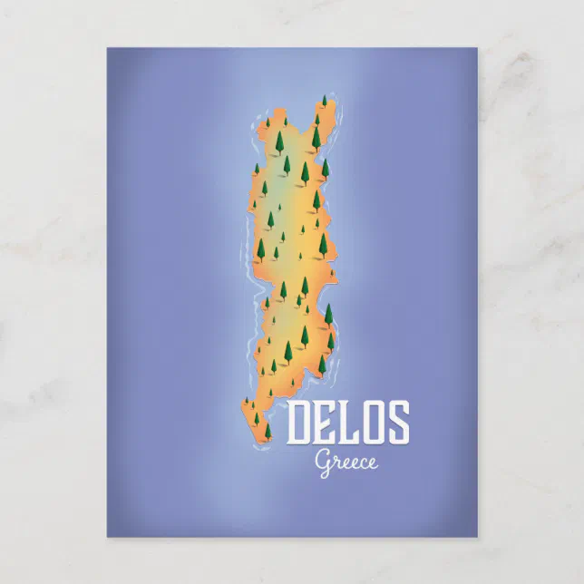 Delos Greece Map travel poster Postcard | Zazzle