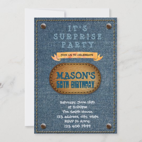 Denim theme party invitation | Zazzle.com.au