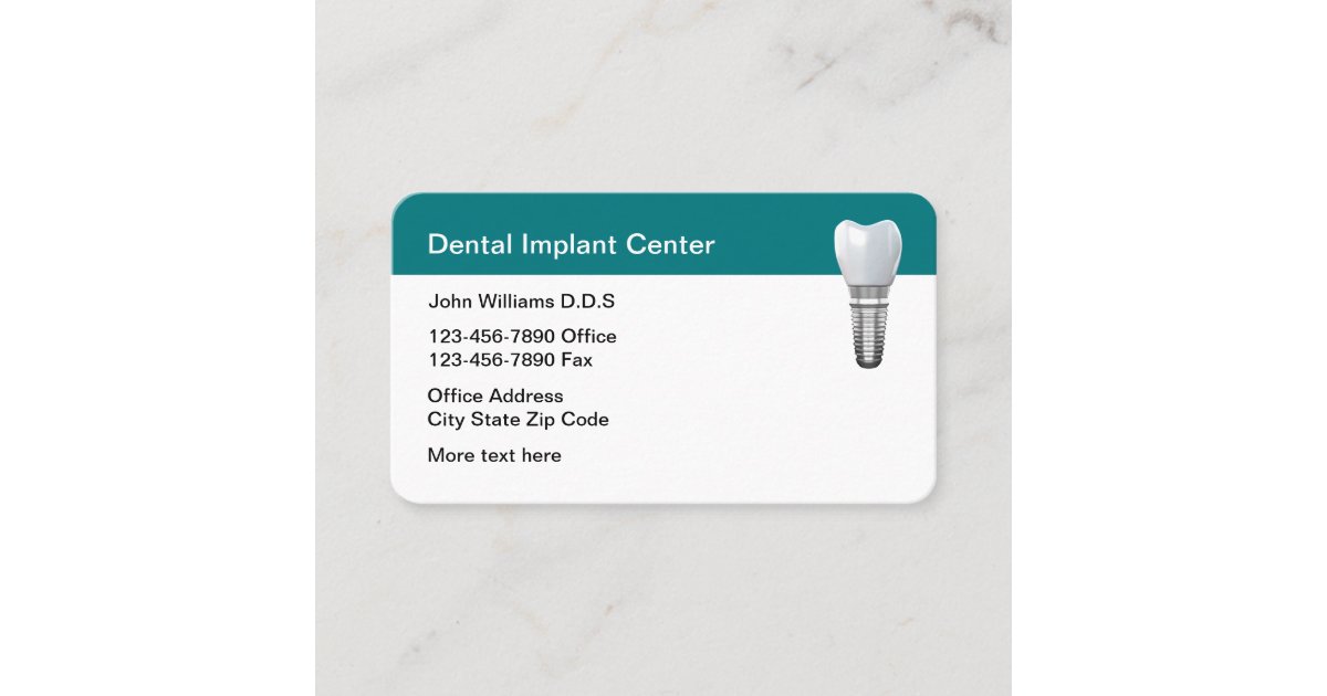 Dental Implant Theme Appointment Business Cards | Zazzle