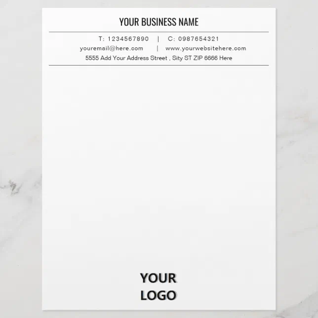 Design Your Own Business Letterhead Template | Zazzle