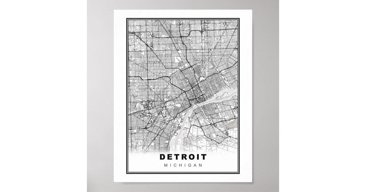 Detroit Map Poster | Zazzle