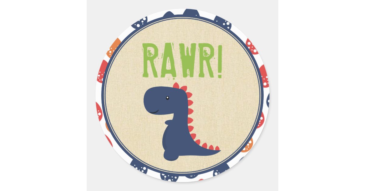 Dinosaur Birthday Stickers | Zazzle