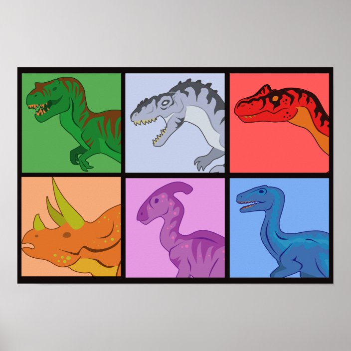 Dinosaur Squares Poster | Zazzle.com.au