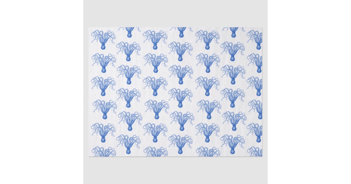 DIY Colour Vintage Stylised Octopus #8 Sapphire Bl Tissue Paper | Zazzle