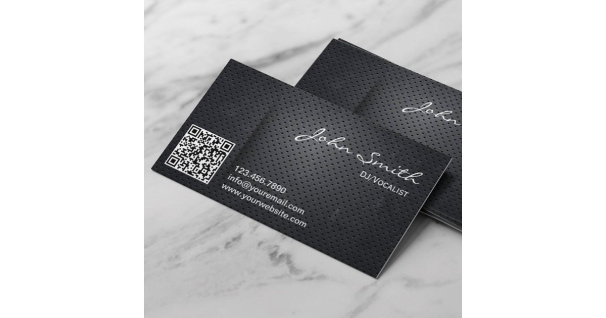 DJs Music Deejay Black Metal QR Code Business Card | Zazzle