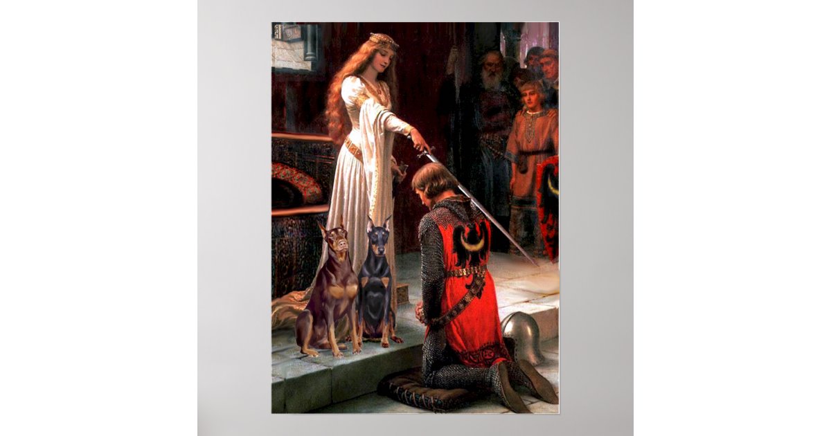 Doberman Pair - The Accolade Poster | Zazzle