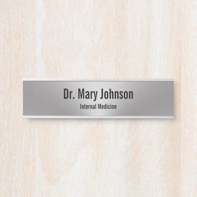 Doctor's Name Speciality Silver Look Medical Offic Door Sign | Zazzle