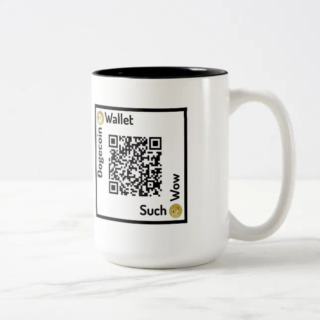 Dogecoin Wallet QR Code Square Mug | Zazzle