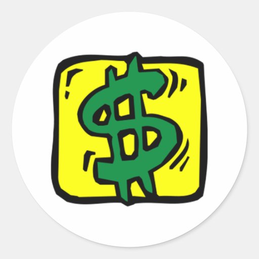 Dollar Sign Round Stickers