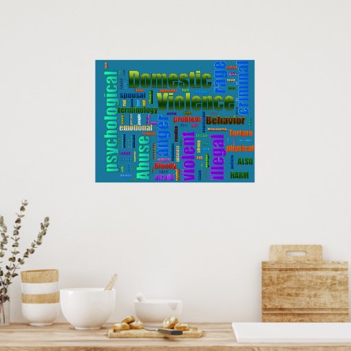Domestic Violence Abuse Related Text Poster | Zazzle