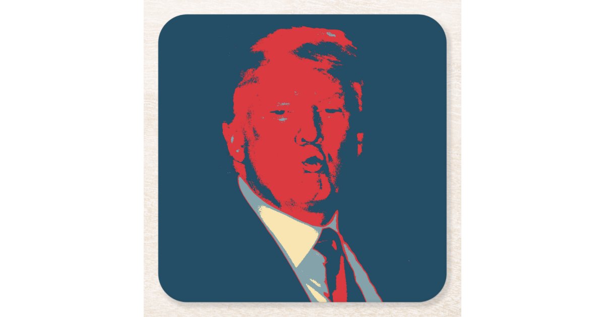 Donald Trump Square Paper Coaster | Zazzle