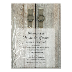 Rustic Barn Door Wedding Invitations | Zazzle.com.au