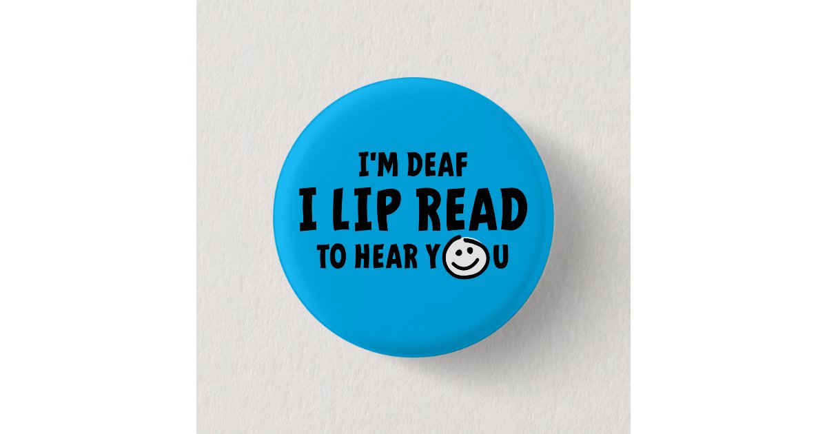 Doven, slechthorend, doofheid, gebaren taal 3 cm round badge | Zazzle