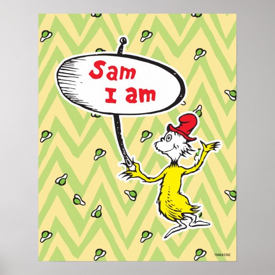 Dr. Seuss | Sam-I-Am Holding Sign | Zazzle.com.au