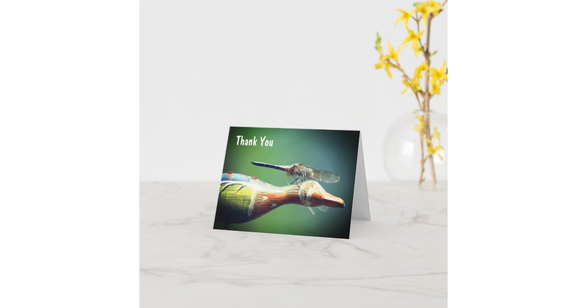 Dragonfly Co Pilot Nature Personalised Thank You Card | Zazzle