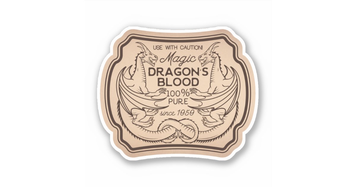 Dragons Blood Potion Vintage Label Sticker | Zazzle