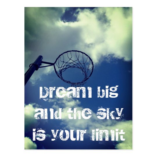 Dream Big Motivational Netball Quote Postcard | Zazzle.com.au
