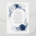 Dusty Blue Silver White Floral Botanical Wedding | Zazzle