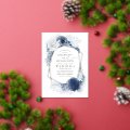 Dusty Blue Silver White Floral Botanical Wedding | Zazzle