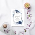 Dusty Blue Silver White Floral Botanical Wedding | Zazzle