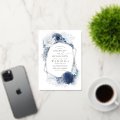 Dusty Blue Silver White Floral Botanical Wedding | Zazzle