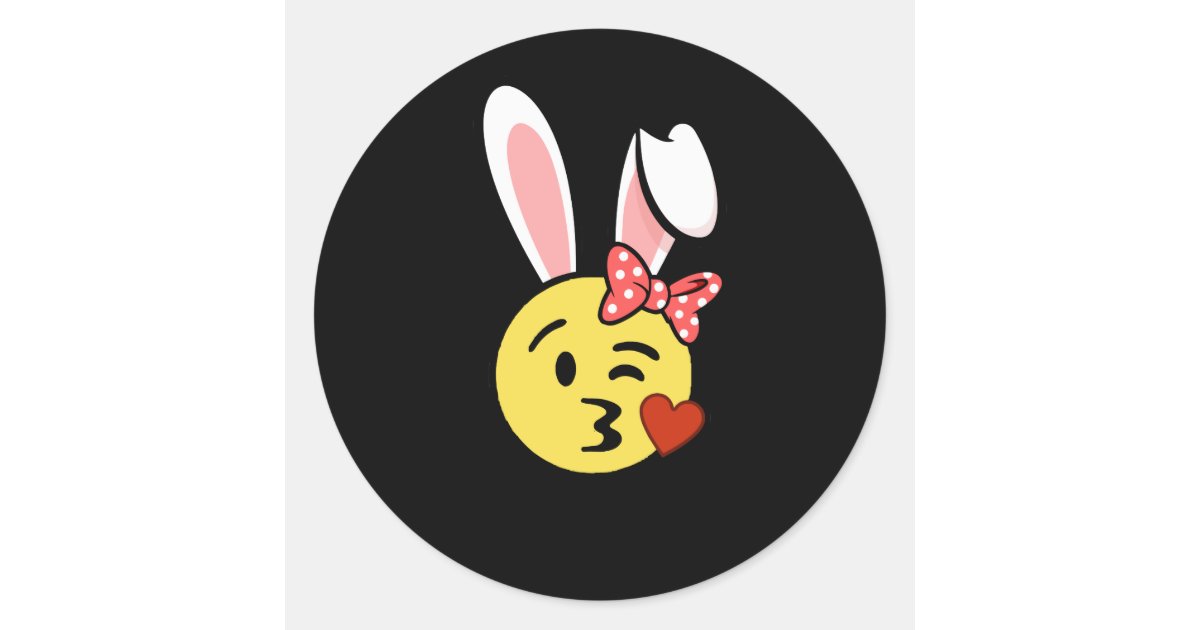 Easter Bunny Emoji Classic Round Sticker | Zazzle