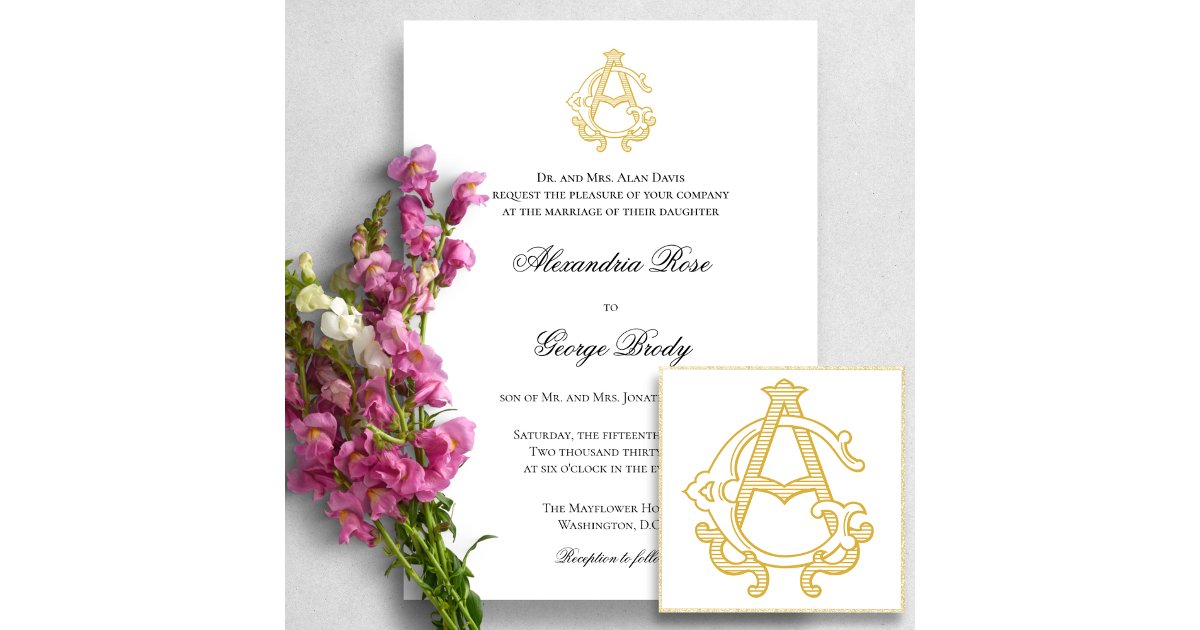 EDITABLE COLORS AG Monogram GA Monogram Invitation | Zazzle