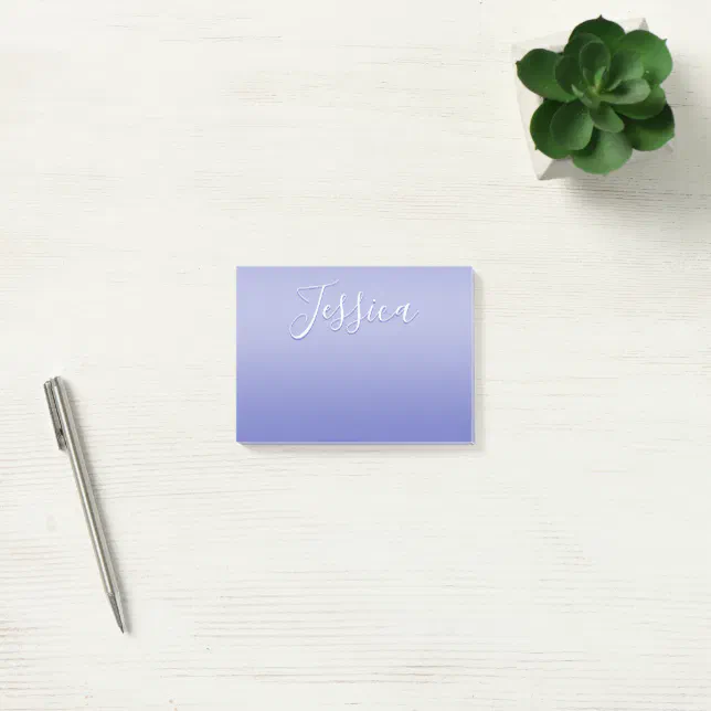 Editable Cursive Script | White & Purple Violet Post-it Notes | Zazzle