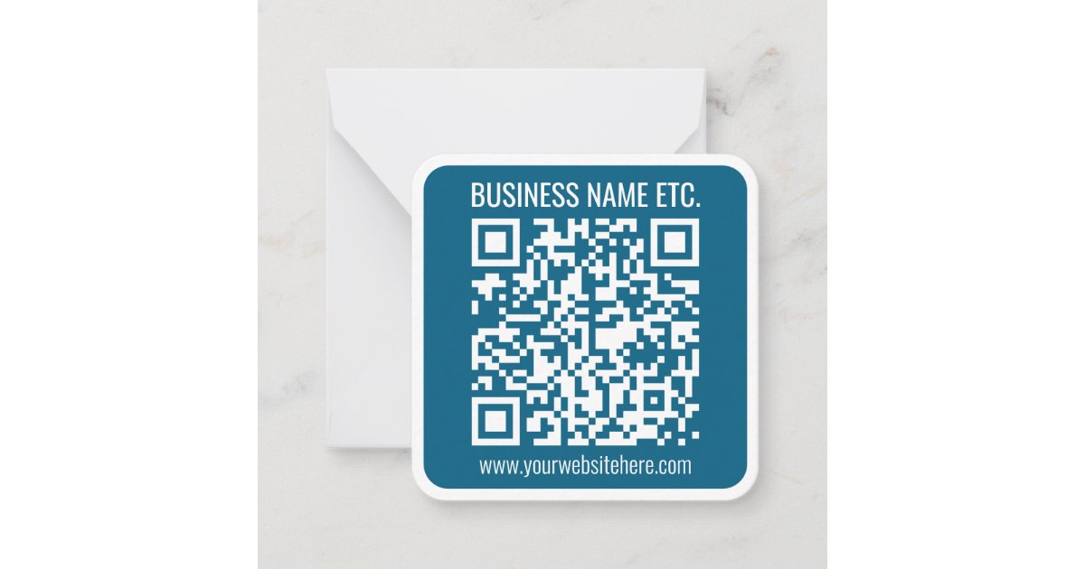 Editable Ocean Blue QR code Card | Zazzle