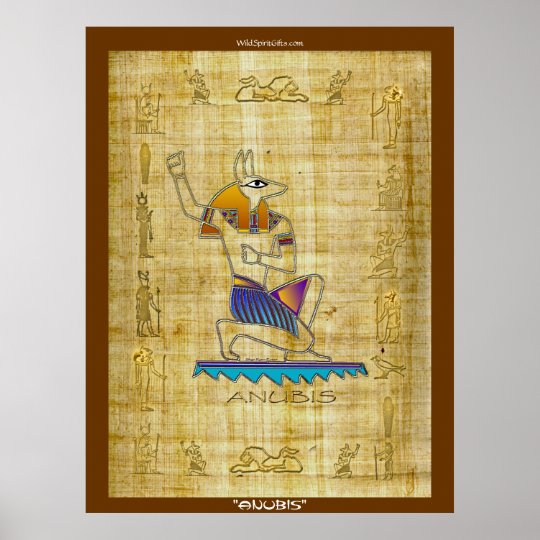 Egyptian God "ANUBIS on Papyrus" Art Poster | Zazzle.com.au