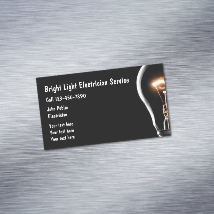 Electrician Bright Light Bulb Magnetic Business Card | Zazzle.com.au