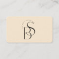 Elegant Black Monogram Initial Script Champagne Business Card | Zazzle