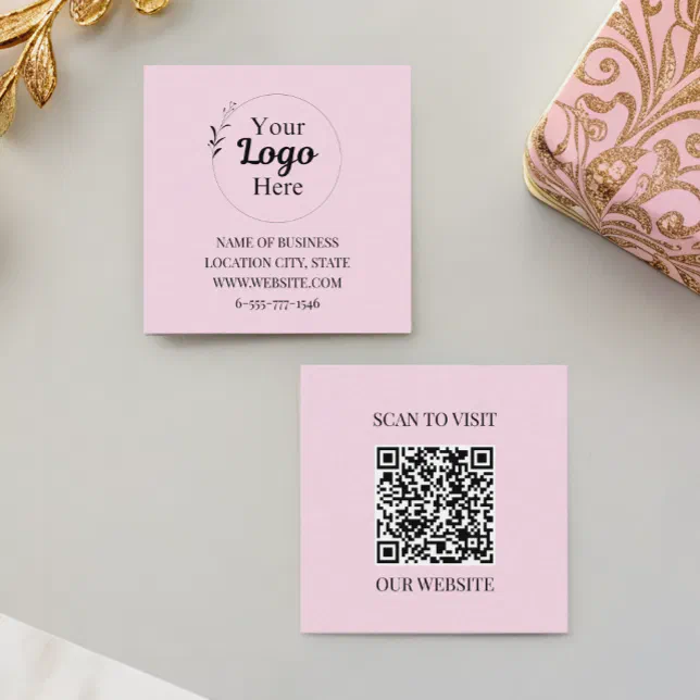 Elegant blush Pink business logo modern Calling Card | Zazzle