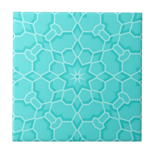 Elegant Classy Blue Turquoise Mosaic Geometric Ceramic Tile | Zazzle.com.au