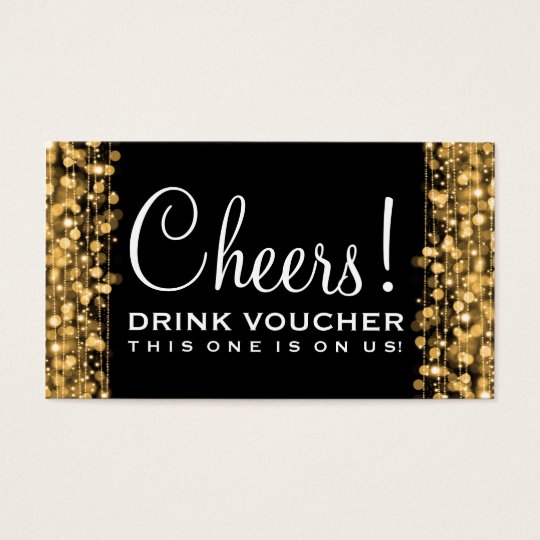 Elegant Drink Voucher Party Sparkles Gold | Zazzle.com.au