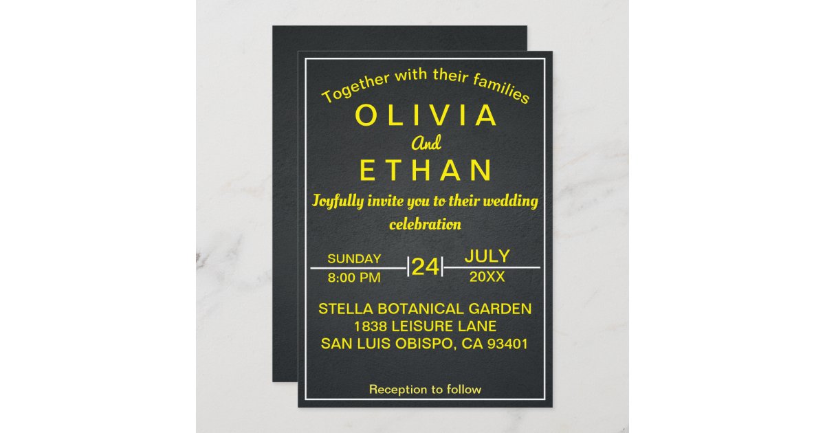 Elegant gold and black rustic Wedding Invitation | Zazzle
