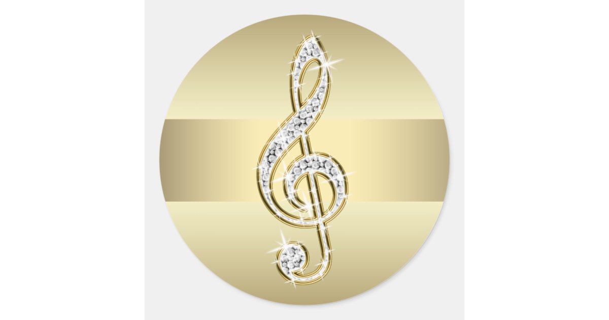 Elegant Gold Treble Clef Stickers | Zazzle