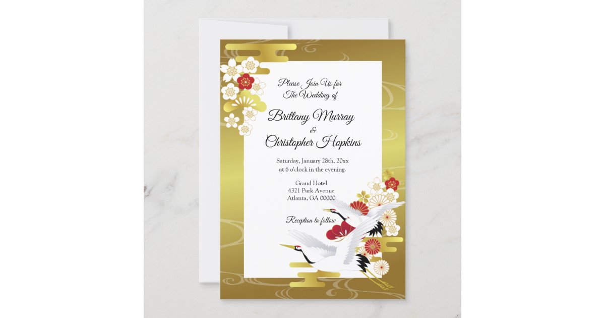 Elegant Japanese Style Wedding Invitation | Zazzle