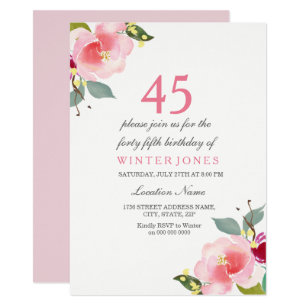 45th Birthday Invitations | Zazzle AU