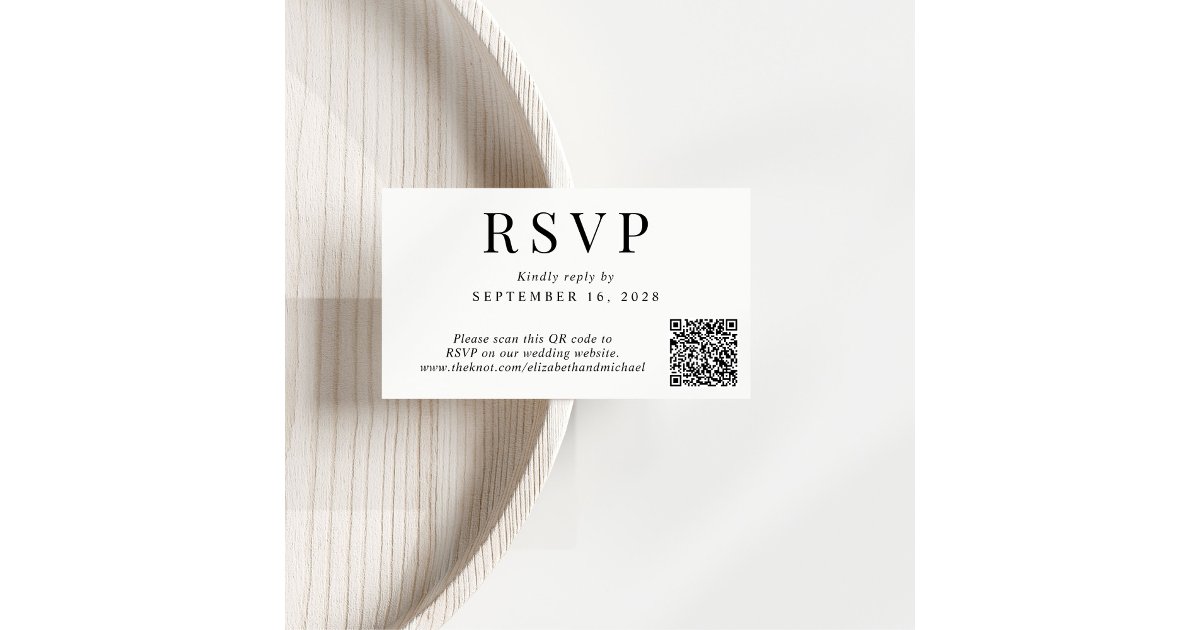 Elegant QR Code Wedding RSVP Enclosure Card | Zazzle